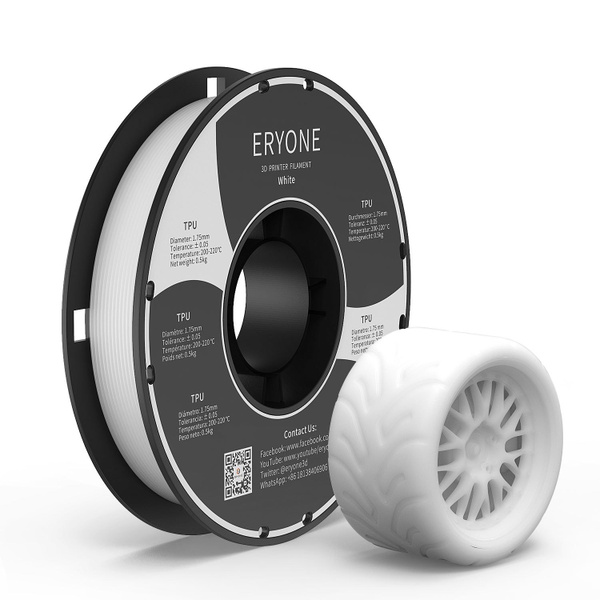 Филамент ERYONE 1.75mm TPU White 0.5 кг/ Пластик для 3D принтера TPU ...