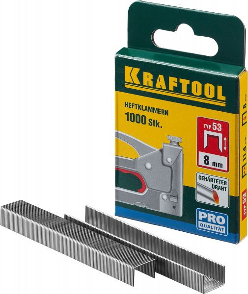 Скобы для степлера KRAFTOOL узкие тип 53 8 мм 1000 шт. 31670-08 ...