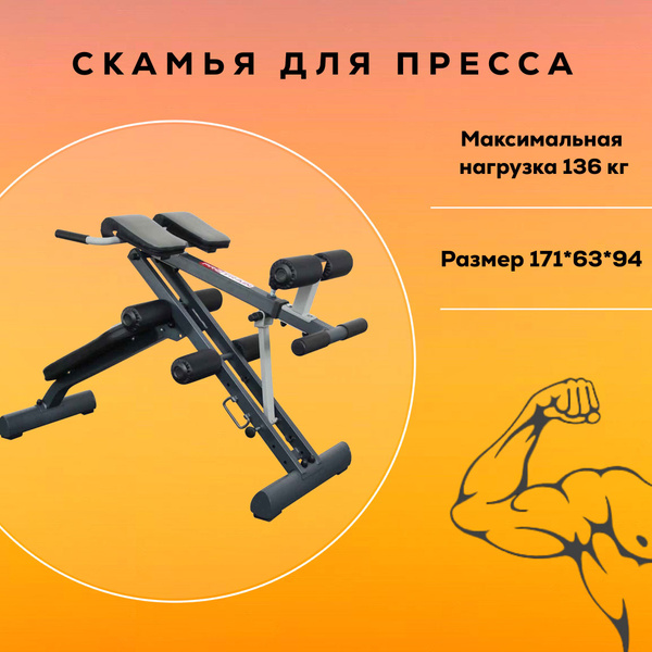 Скамья для пресса / гиперэкстензия PROTRAIN IMCT купить по низкой цене ...