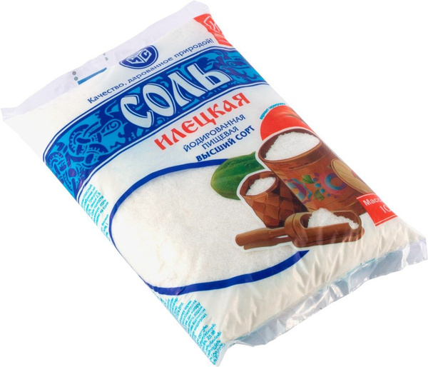 Соль ИЛЕЦКАЯ йодированная, помол №1 высший сорт, 1000 г - 10 шт. купить ...