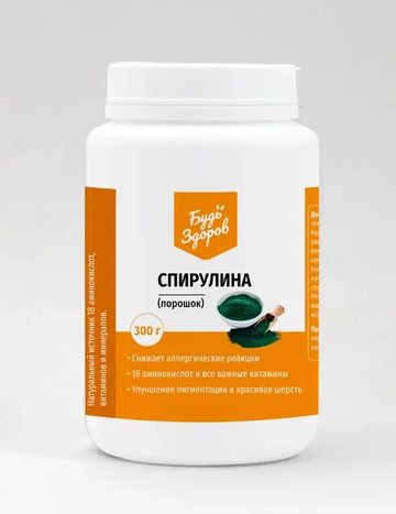 Пищевая добавка для собак Будь Здоров, Спирулина (порошок). 300 грамм ...