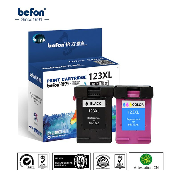 Расходник для печати Befon HP123, Черный (black), для струйного ...
