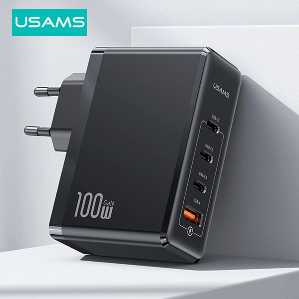 Сетевое зарядное устройство USAMS US-CC163, 100 Вт, USB 3.0 Type-A, USB ...