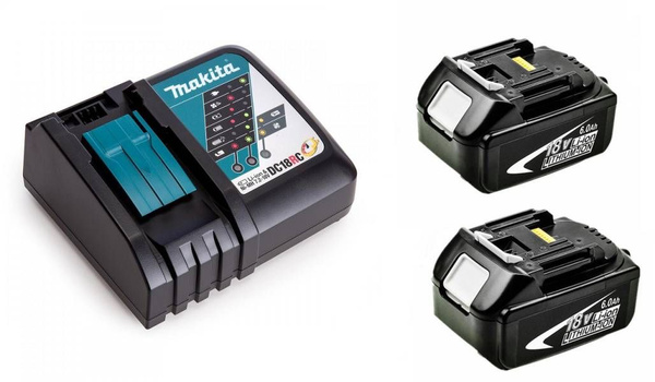 Набор 2 аккумулятора Makita BL 1860B 6 Ач и Зарядное устройство DC18RC ...