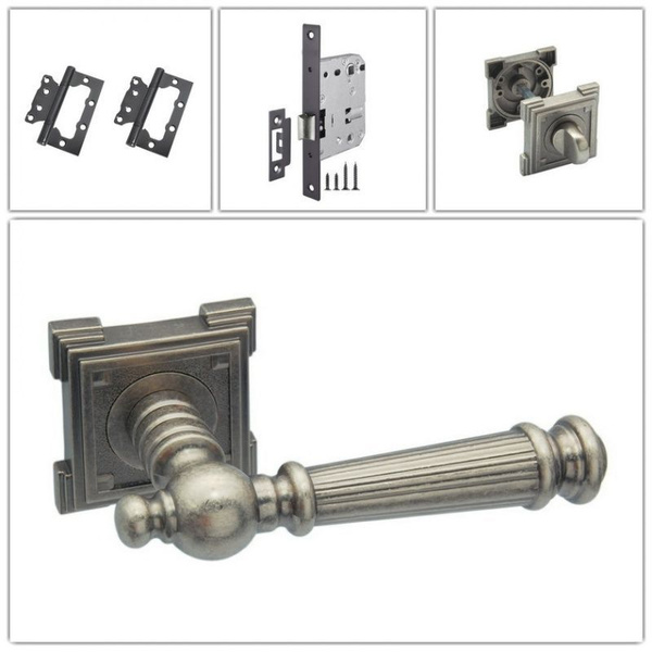 Комплект дверных ручек Adden Bau CASTELLO_VQ212_AGED_SILVER_WC ...