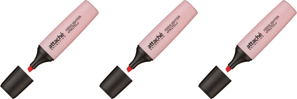 Attache Selection Маркер текстовыделитель Pastel, розовый, 1-5 мм, 3 шт купить на OZON по низкой ...