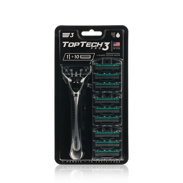 Мужской станок для бритья TopTech Pro 3 + сменные кассеты 10шт - купить с доставкой по выгодным ...