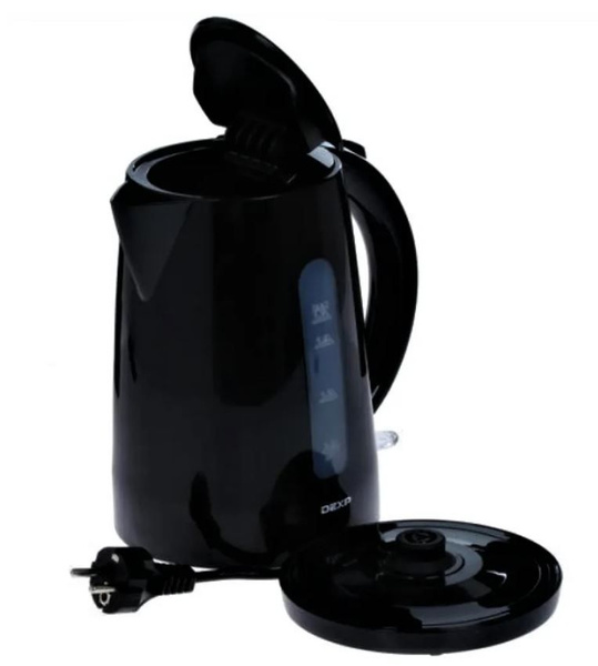 Чайник электрический Dexp DL-13ST 1.7 л, 2200 Вт, скрытый нагревательный элемент, фильтр, чёрный ...