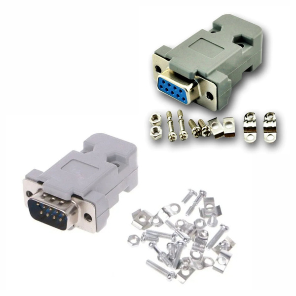 Разъемы DB9F (Female) + DB9M (Male) пайка на кабель с корпусом - купить с доставкой по выгодным ...