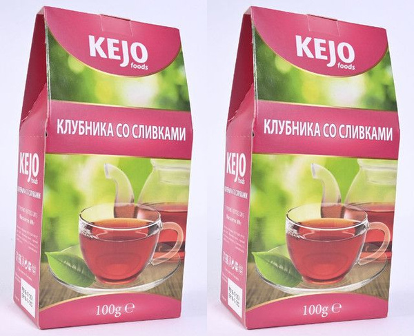 KEJO Чай черный, клубника со сливками, 100 г, 2 уп - купить с доставкой ...