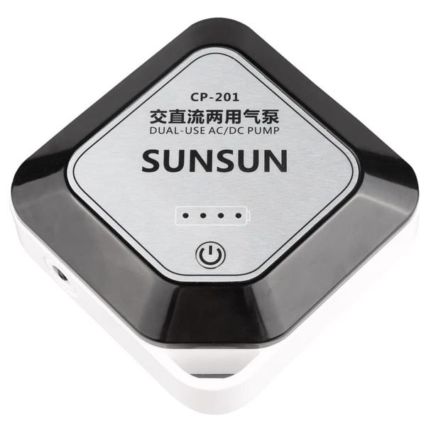 Sunsun CP-201 Компрессор диафрагмовый AC/DC с аккумулятором, 1,5W (5л/мин) регулируемый - купить ...