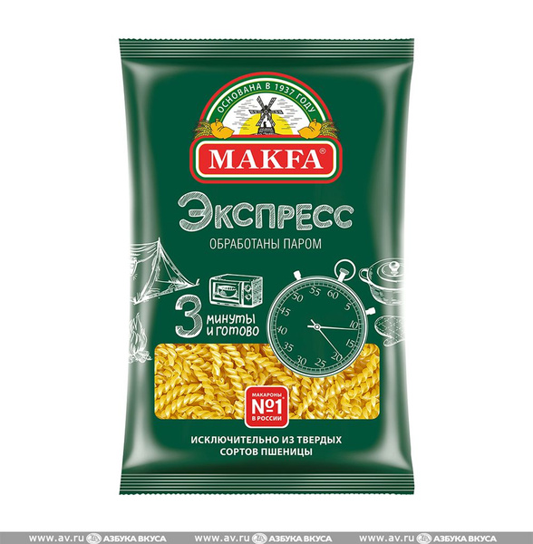 Изделия макаронные Экспресс спиральки, Макфа , 400 г, Россия - купить с ...