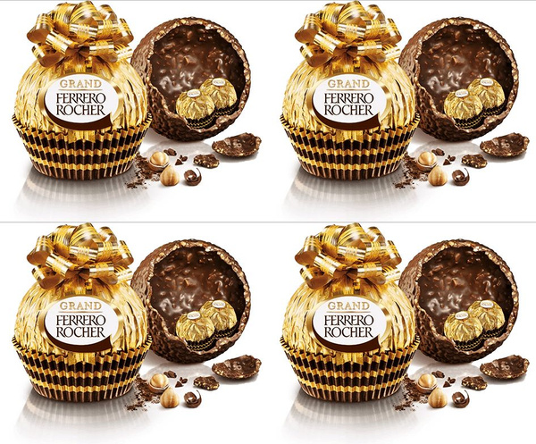 Шоколадные конфеты Ferrero Rocher Grand, комплект: 4 упаковки по 125 г ...