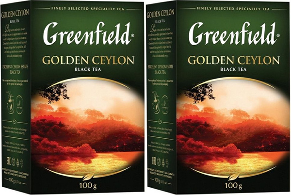 Чай черный Greenfield Golden Ceylon листовой, комплект: 2 упаковки по ...
