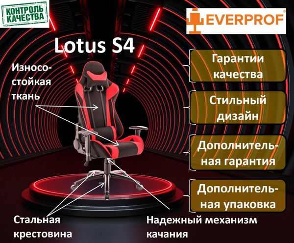 Игровое компьютерное кресло Everprof Lotus S4 - купить по выгодным ценам в интернет-магазине ...