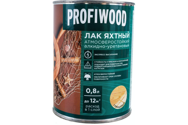 Лак строительный Profiwood, основа Уретано-алкидная, работы Внутренние ...