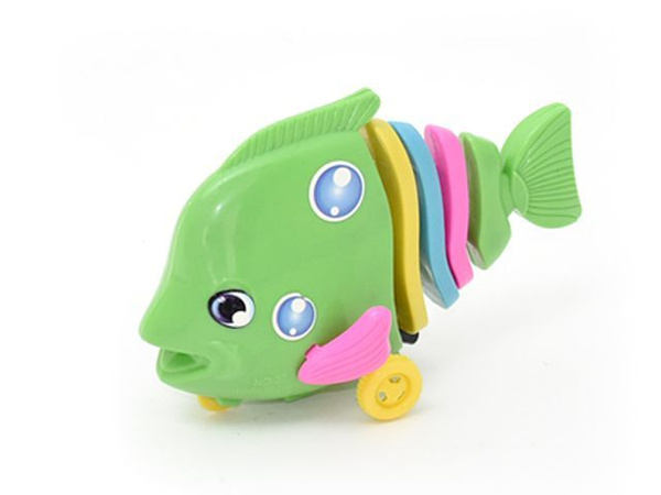 Игрушка заводная рыбка с подвижным хвостиком, ездит на колесиках, 9,5 ...
