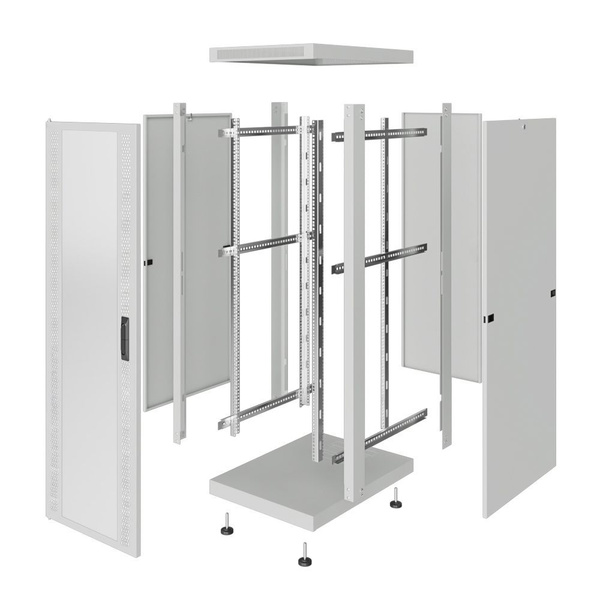 Телекоммуникационный шкаф напольный 19 дюймов 42U 600х800 cерый: 19box ...