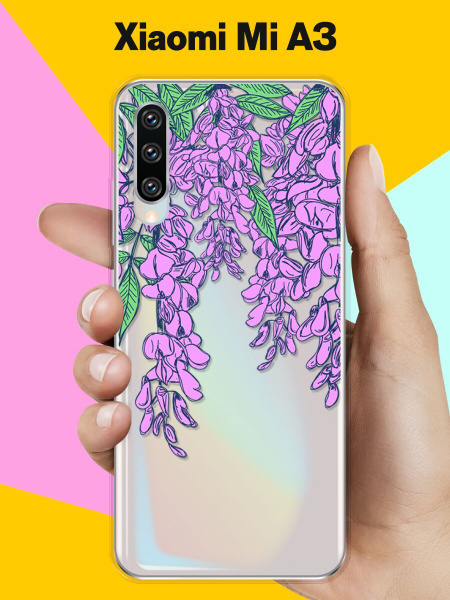 Силиконовый чехол Цветы фиолетовые на Xiaomi Mi A3 / для Сяоми Ми А3 ...