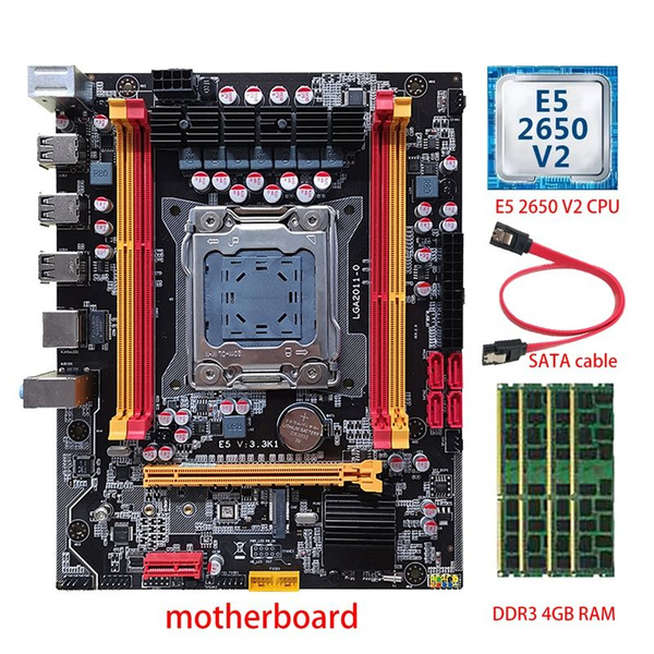 ПК X79+E5 2650 V2 CPU+4X 4GB RAM+кабель SATA Чип H61 LGA2011 4X DDR3 ...