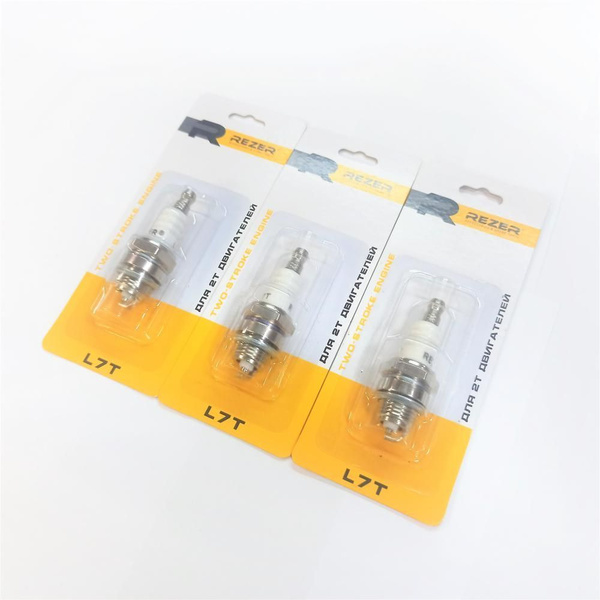 Оснастка для садовой техники Свеча зажигания L7T Rezer для 2 тактных бензопил, бензокос Carver ...