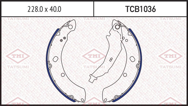 Тормозные колодки, задние TATSUMI TCB1036 (соответствует BREMBO S 85 ...