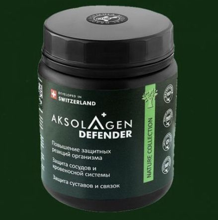 AKSOLAGEN DEFENDER, ТИП 1 2 Коллаген морской порошок c экстрактом чаги ...
