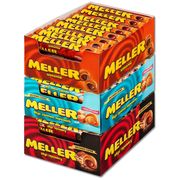 Жевательная конфета ирис Meller (Меллер) набор 3 вкуса: Шоколад ...