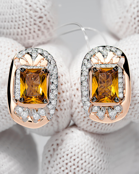 Trade Jewelry Серьги из серебра 925 пробы (покрытие золото 585)с ...