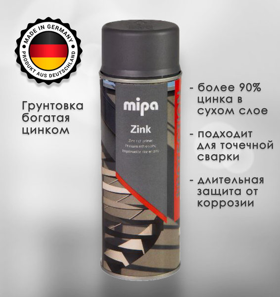 Mipa Zink - Spray цинконаполненный грунт купить на OZON по низкой цене ...
