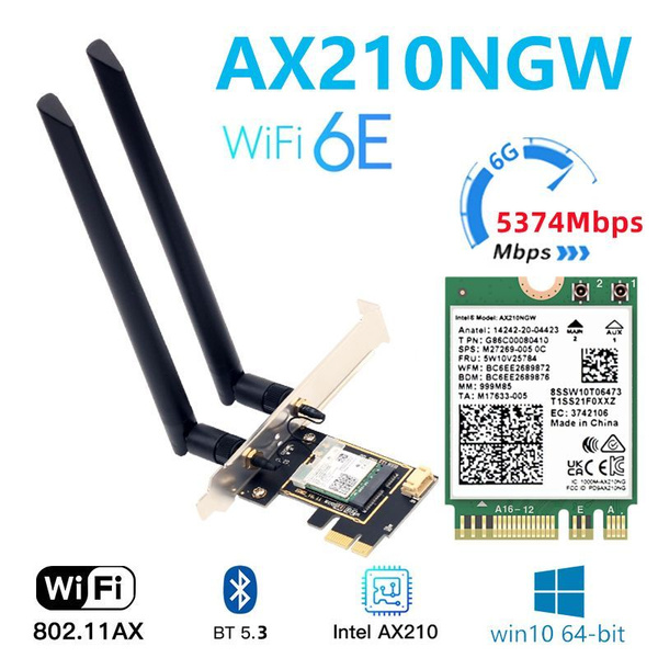 Беспроводной модем Intel AX210 PCI-E WiFi6E адаптер 5374 Мбит/с ...