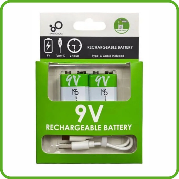 Аккумулятор крона 9V USB Li-ion, Smartoools, 650mWh, 2 шт. купить на OZON по низкой цене ...