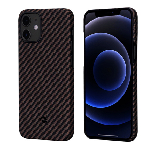 Чехол Pitaka MagEZ Case для iPhone 12 mini, кевлар, черно-коричневый ...