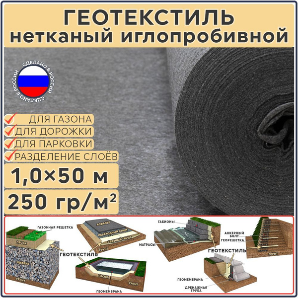 Геотекстиль купить по выгодной цене в интернет-магазине OZON (1637391764)