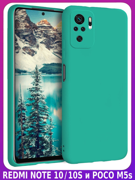 Бирюзовый Soft Touch чехол класса Премиум - ХIАОМI РЕДМИ НОУТ 10/10S и ...
