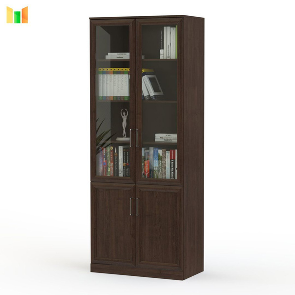 Шкаф книжный Bestmebel Книжный шкаф Венге 96x40x200 см купить C