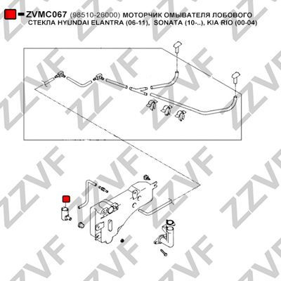 Моторчик омывателя лобового стекла hyundai elantra (06-11) sonata (10 ...