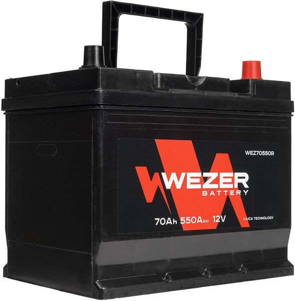 Аккумулятор автомобильный 12v 70 Ah WEZER Battery 70 Ah 550 A обратная ...