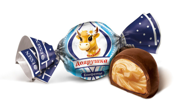 Конфеты молочные в школадной глазури Доярушка, пакет 1 кг. - купить с ...