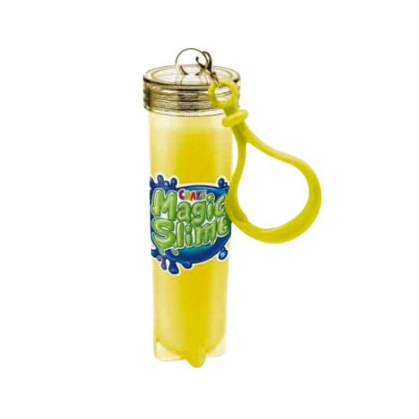 Слайм CRAZE Magic Slime в брелоке с карабином, желтый неоновый, 20 мл ...