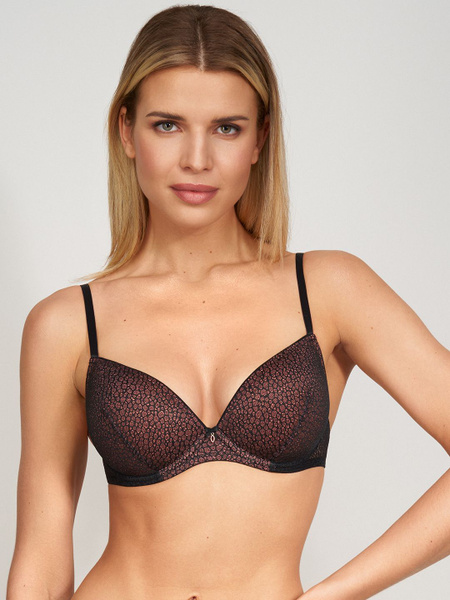 Бюстгальтер Женский millena пуш-ап, размер 75B черный Повседневный Россия Крючки купить c ...