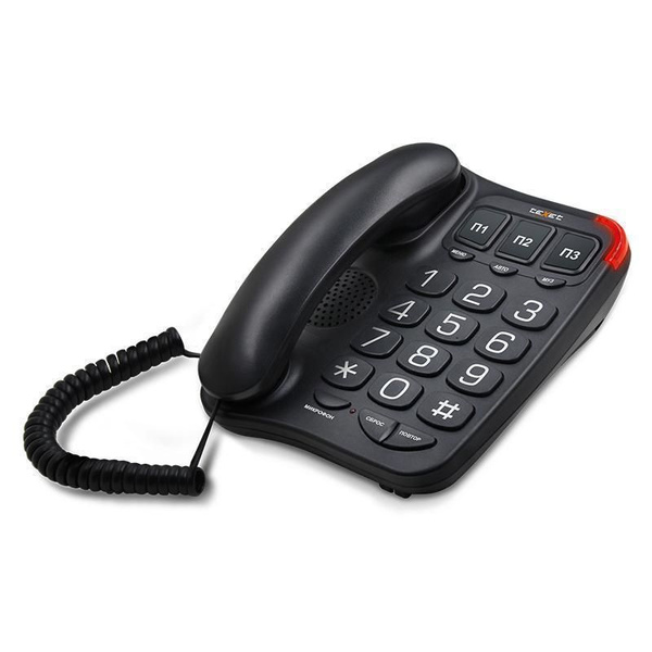 Телефон проводной TEXET TX-214 черный - купить с доставкой по выгодным ...