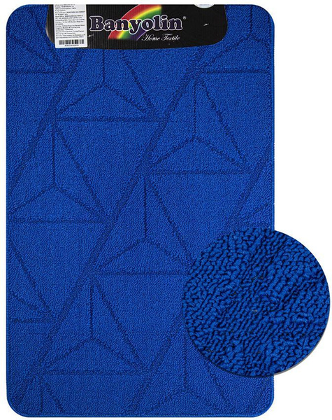 Коврик в ванную CROSS-LOOP, одинарный, СИНИЙ, однотонный, 500х800 мм ...