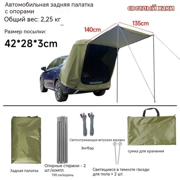 Автомобильный тент (шатер) укрывной, водонепроницаемый навес для ...