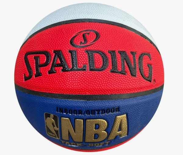 Мяч баскетбольный Spalding NBA Tack Soft, 7 размер, белый, красный ...