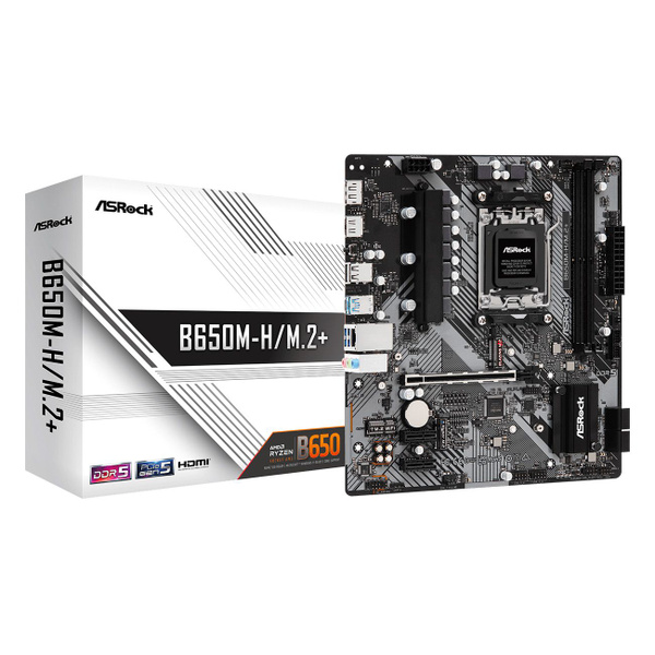 Материнская плата ASRock B650M-H/M.2+, AMD, AM5, DDR5, HDMI, Micro-ATX купить на OZON по низкой ...