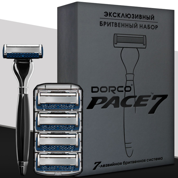 Dorco Подарочный бритвенный набор PACE7 Эксклюзив (1 станок, 5 сменных ...