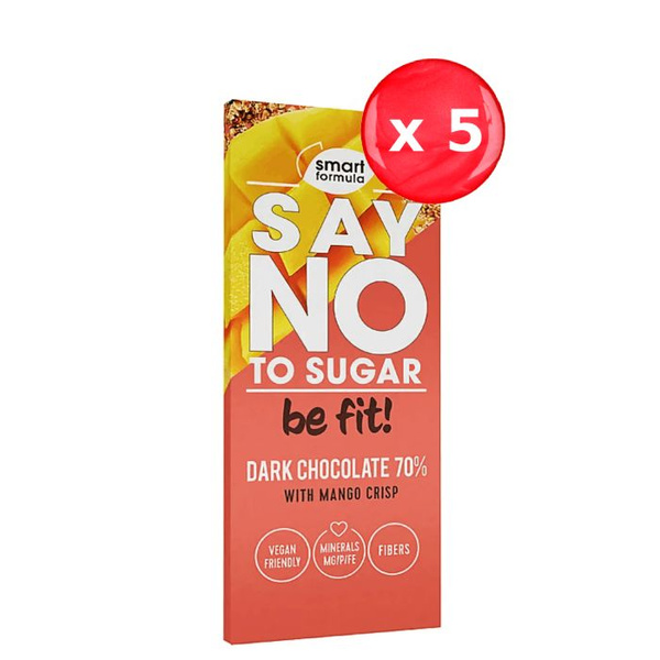 Шоколад Smart Formula горький без сахара с кусочками манго 90 г, набор ...