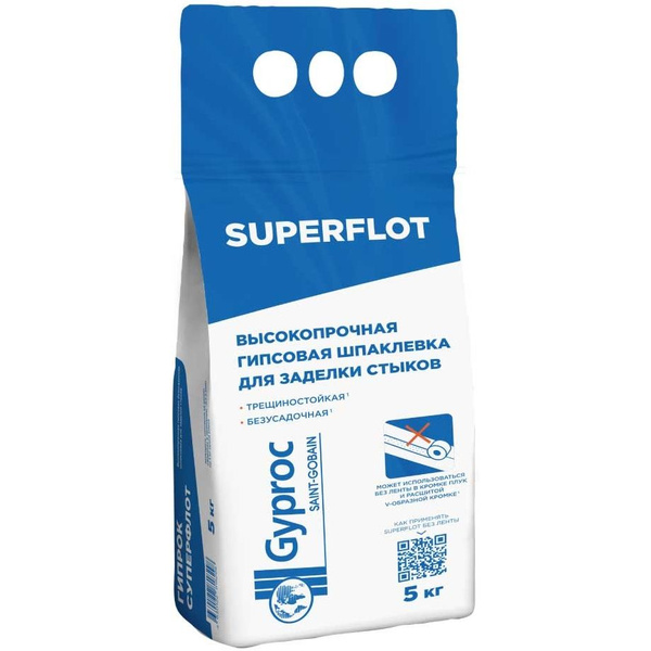 Gyproc Superflot Шпаклевка Гипрок Суперфлот 5кг купить на OZON по ...