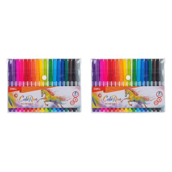 Deli Фломастеры ColoRun, 18 цветов, 2 уп. - купить с доставкой по ...